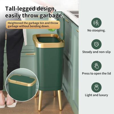 China European Style Indoor Trash Can Long Legged Morandi Color Rectangular Trash Can for sale