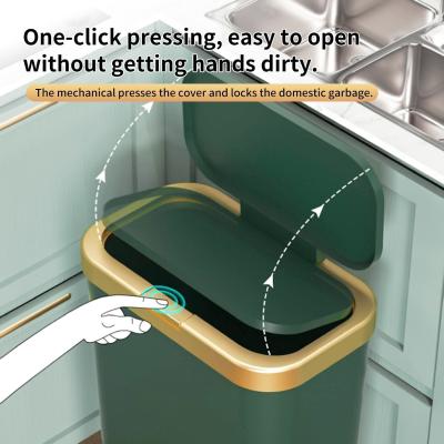 China European Style Indoor Trash Can Long Legged Morandi Color Rectangular Trash Can for sale