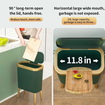 China European Style Indoor Trash Can Long Legged Morandi Color Rectangular Trash Can for sale