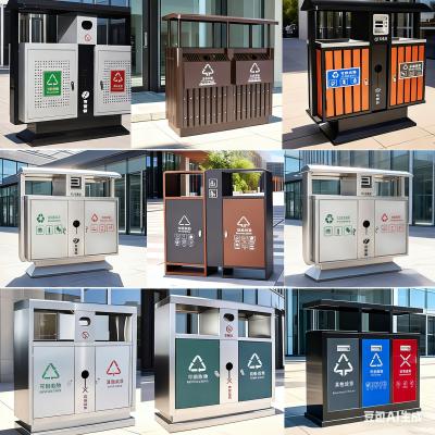 China Outdoor Classified Sanitary Stainless Steel Trash Bin Custom Vertical Dustbin for sale