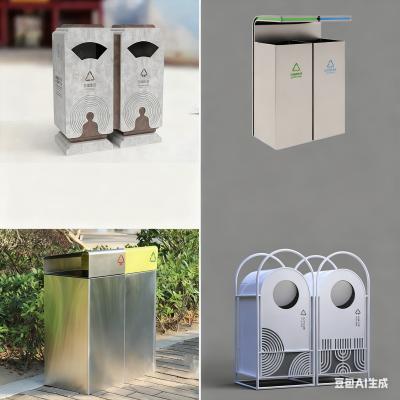 China Large Outdoor Square Trash Bin with 40cm x 40cm x 90cm Dimensions and 2 Years Warranty for sale
