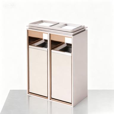 China Stainless Steel Waste Bin with Open-Top Design and Ashtray for Office Buildings and Hotels for sale