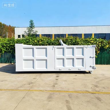 China 12 Cubic Meter Outdoor Steel Construction Waste Bin with Hook Lift Truck-Mounted Garbage Transfer Container for sale