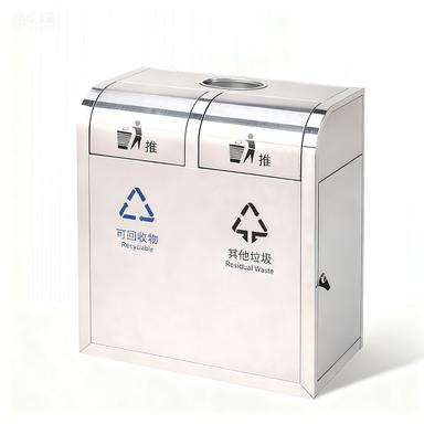 China Factory-Direct Thickened Dual-Zone Trash Bin for Municipal Streets with Large-Capacity and UV Resistance for sale