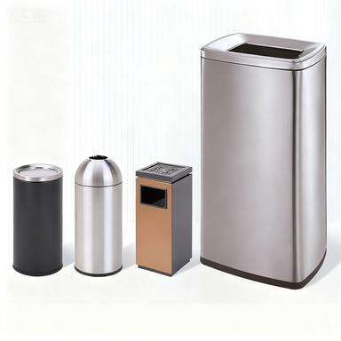 China Large-Capacity 50 Liters Luxury Stainless Steel Hand Towel Bin - 40cm x 30cm x 70cm Commercial Trash Can for sale