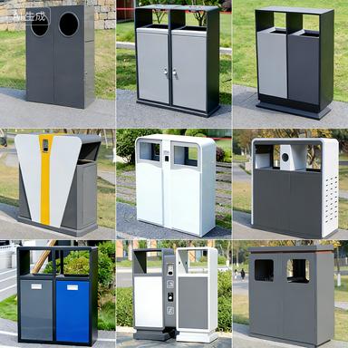 China Large-Capacity 50 Liters Stainless Steel Outdoor Trash Can with Non-slip Rubber Feet for Sanitation for sale