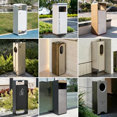 China Customizable Stainless Steel Trash Can with Odor Control for Outdoor Commercial Use for sale