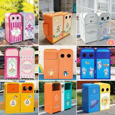 China Customizable Rust-resistant Eco-friendly Stainless Steel Trash Can for Parks and Schools for sale