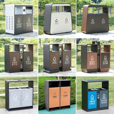China Stainless Steel Rust Resistant Commercial Trash Can with Non-slip Rubber Feet for Parks and Public Spaces for sale