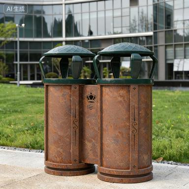 China Stainless Steel Rust Resistant Outdoor Trash Can with Non-slip Rubber Feet for Sanitation and Property Use for sale
