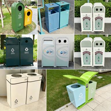 China Customizable Weather Resistant Stainless Steel Trash Can with Swing Lid for Commercial Sanitation for sale