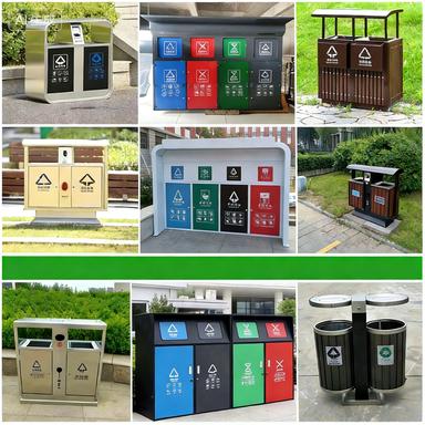 China Outdoor Stainless Steel Waste Bin with 160L Capacity and Built-in Charcoal Filter for Parks and Municipal Use for sale