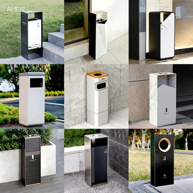 China Stainless Steel Easy to Clean Trash Can with Non-slip Rubber Feet for Outdoor and Commercial Use for sale