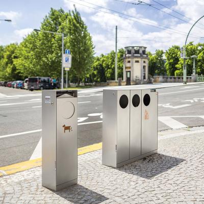 China Heavy-Duty Anti-Rust Stainless Steel Outdoor Trash Bin with Pet Waste Disposal Function and Classified Sanitary Design for sale