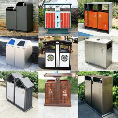 China Stainless Steel Outdoor Trash Bin - 50 Liters Capacity UV Resistant Municipal Garbage Can for Streets & Scenic Areas for sale