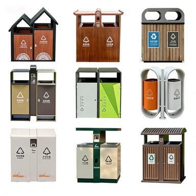China Custom Double-Bin Outdoor Garbage Bin - Stainless Steel Large-Capacity Rust-resistant Trash Can for Parks for sale