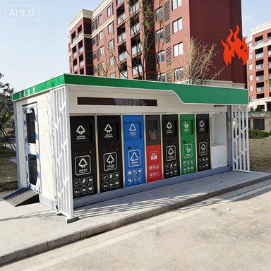 China Custom Smart Waste Sorting Station with Sensor Trash Bin Lid UV Resistant Outdoor Trash Can Accepting Customized Logos for sale