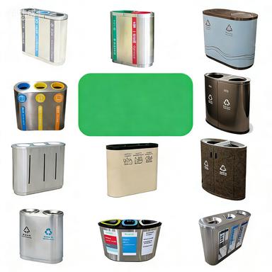 China Stainless Steel Recycling Bin with Customizable Logo and Ergonomic Handle for Indoor Use for sale