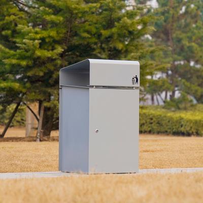 China Stainless Steel Custom Trash Can - 50 Liters Weather Resistant Outdoor Dustbin for Parks and Public Spaces for sale