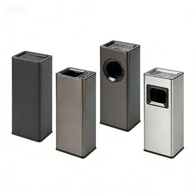 China Commercial Stainless Steel Large-Capacity Customizable Trash Can with Ashtray for Hotel Lobbies & Malls for sale