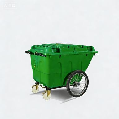 China 400L Heavy-Duty Plastic Sanitation Cart Hand-Pushed Outdoor Garbage Trolley for Municipal Use for sale