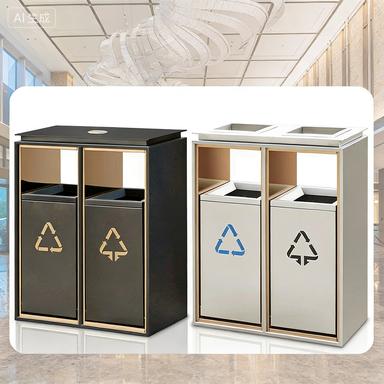 China Stainless Steel Trash Can with Healthy Eco-friendly Recycling Ergonomic Handle and Easy to Clean Design for Commercial Use for sale