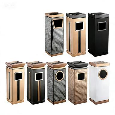 China Stainless Steel Hotel Lobby Trash Bin with Ashtray and Customizable Options for sale