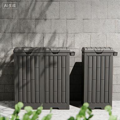 China Custom Trash Can with Built-in Charcoal Filter Non-slip Rubber Feet and Customized Size for Outdoor and Commercial Use for sale