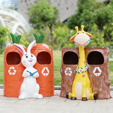 China Stainless Steel Cartoon Animal Trash Bin with Odor Control - Customized Size for Kindergartens & Estates for sale