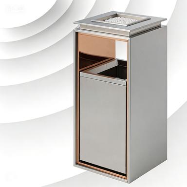 China Stainless Steel Commercial Trash Bin with 50 Liters Capacity and Customizable Logo for Hotels and Malls for sale
