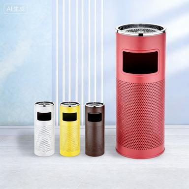 China Hotel Vertical Garbage Bin Multi-color Carbon Steel 30 Liters Capacity with Customized Logo Luxury Style for sale
