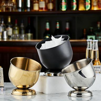 China Slanted Mouth Stainless Steel Countertop Trash Can Dual-use for Fruit Peel Storage & Bar Desktop for sale