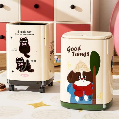 China Stainless Steel Large Lidded Trash Can with Wheels - Stylish Waste Bin for Home Use for sale