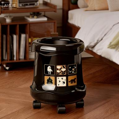 China Wheeled Design Large Capacity Trash Can with Customizable Logo for Home Use for sale