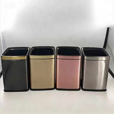 China Commercial Stainless Steel Trash Can with Large Capacity, Rust Resistant and Customizable Logo for Office & Hotel Restrooms for sale