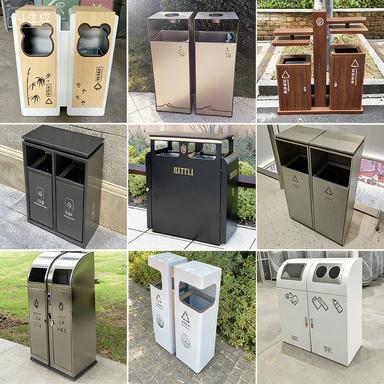 China Eco-Friendly Customizable Stainless Steel Garbage Bin for Outdoor Use Easy to Clean for sale