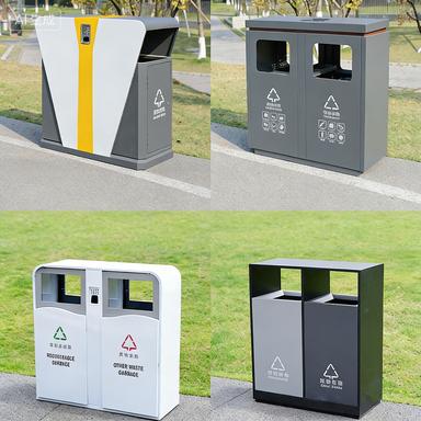 China Large Outdoor Stainless Steel Trash Can with Customization Service and Non-slip Rubber Feet for Community and Park for sale