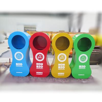 China 30L Capacity Rust-resistant Weatherproof Custom Trash Can with Logo Printing for Outdoor Waste Management for sale