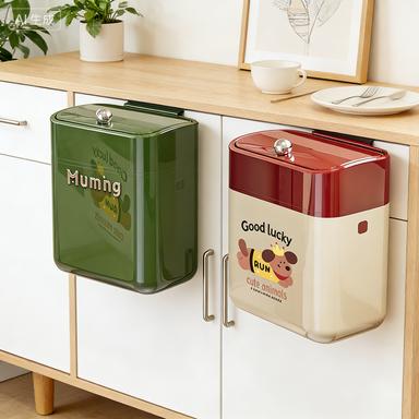 China Wall-mounted Lidded Trash Can with Rust Resistant Design for Kitchen and Toilet Waste Storage for sale