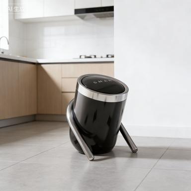 China Piano Lacquer Slant-Opening Hands-Free Trash Can - High-End Luxury Waste Bin for Desktop & Bathroom for sale