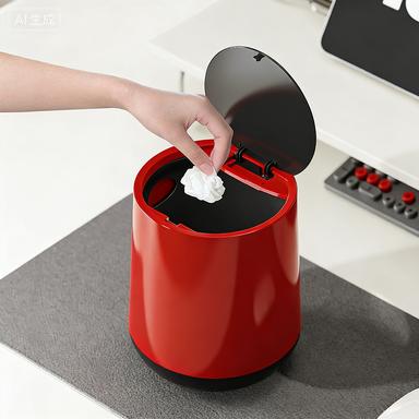 China Light Luxury Press-type Desktop Trash Bin with Built-in Charcoal Filter Eco-Friendly Sensor Operated Lid for sale