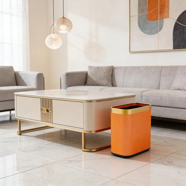 China Double-layer Plastic Square Trash Bin with Non-slip Rubber Feet and Odor Control for Guest Rooms and Storage for sale