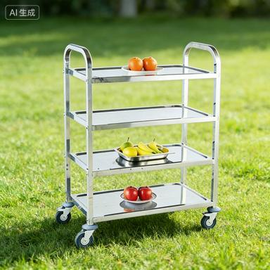 China Stainless Steel 4-Wheel Food Service Trolley Customizable Mobile Catering Cart for Hotel Restaurant for sale