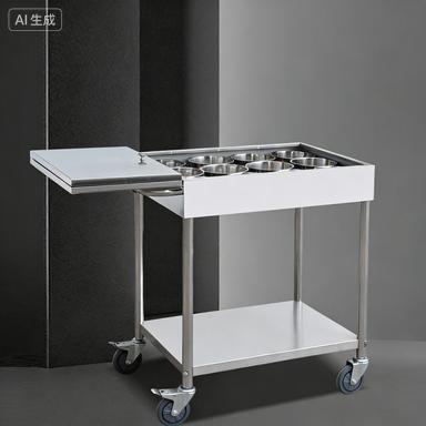 China Stainless Steel Mobile Multifunctional Seasoning Cart for Restaurant Use for sale