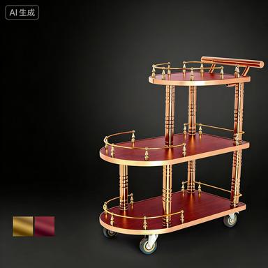 China European Style 3-Tier Mobile Serving Trolley for Hotel Beverage and Dessert Cart for sale