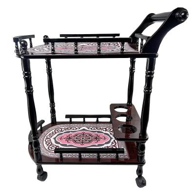 China Solid Wood Mobile Serving Trolley for Food & Beverage Service in Hotels and Restaurants for sale