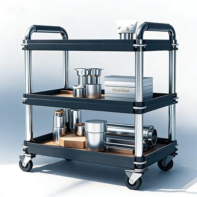 China No Tools Easy Installation 3-Tier Plastic Utility Cart Mobile Serving Trolley for Hotel & Restaurant for sale