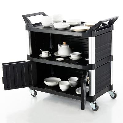 China Multi-Purpose Hotel Service Trolley and Housekeeping Cart for Easy Cleaning in Hotels for sale