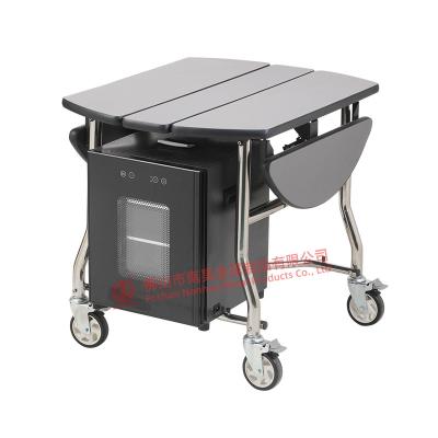 China Luxury Insulated Folding Stainless Steel Room Service Cart for Hotel & Restaurant Use for sale