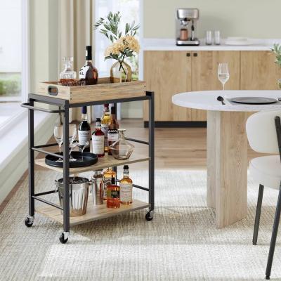 China Vintage American Style Custom Iron Serving Trolley Mobile Hotel Cart for sale